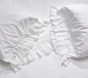 Cotton Percale Linen Ruffle Sheet Set | Greenrow