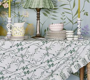 Checkered Floral Table Linens Greenrow