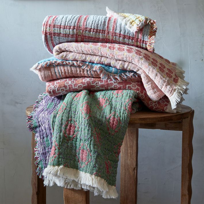 Patterned Cotton Woven Throws | Greenrow
