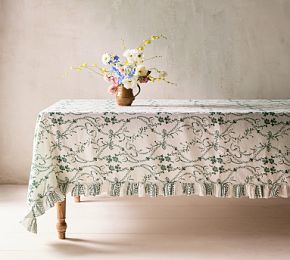 Checkered Floral Table Linens Greenrow