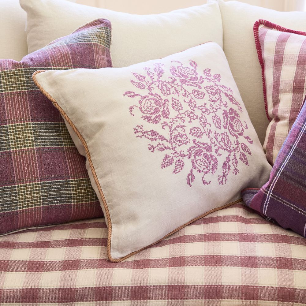 Floral Motif Embroidered Pillow Cover | Greenrow