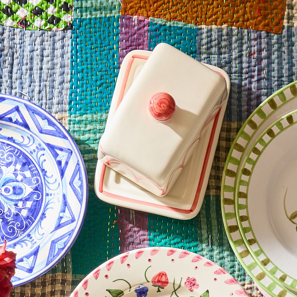 June Hand-Painted Butter Dish | Greenrow