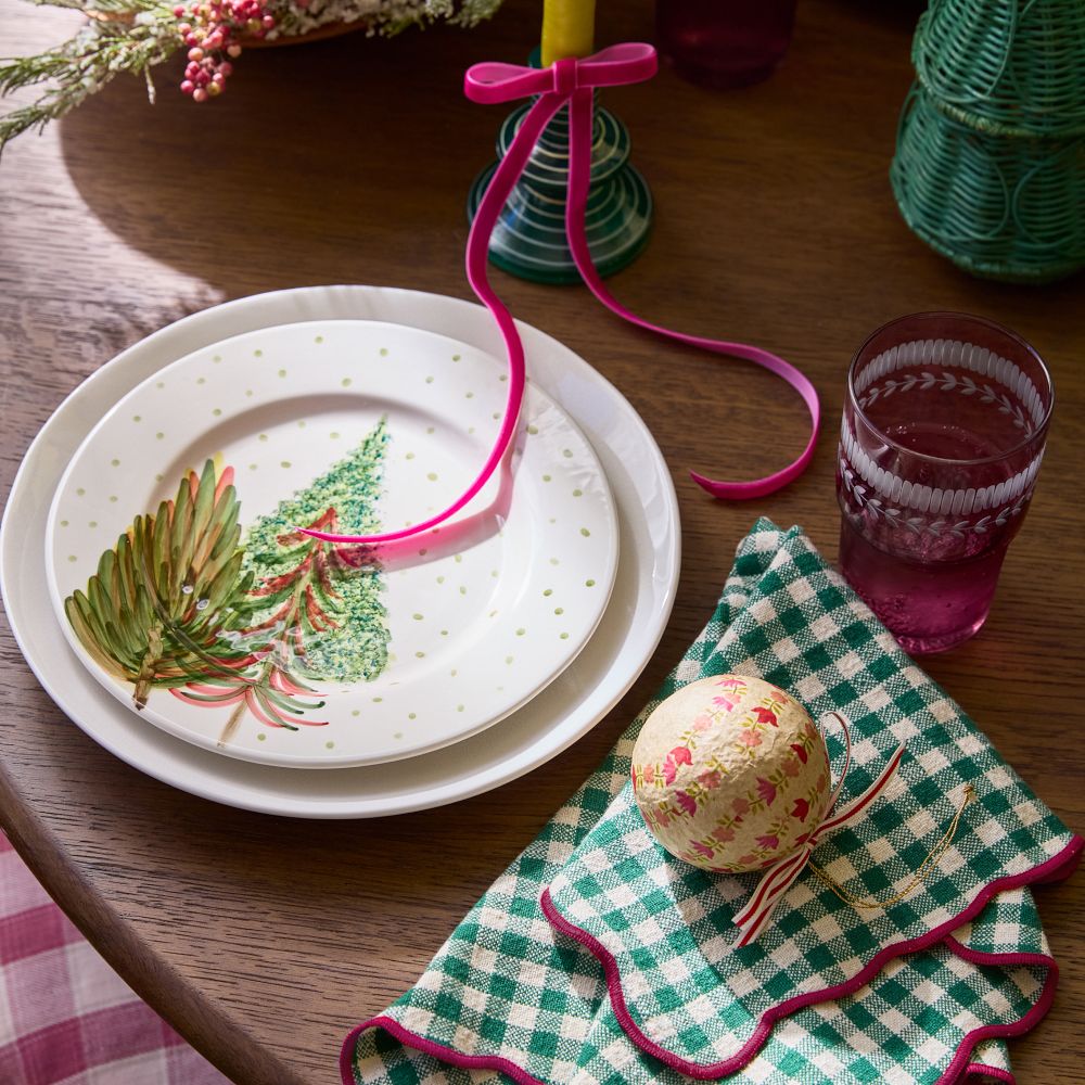 Evergreen Hand-Painted Dessert Plate | Greenrow
